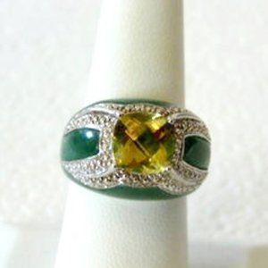 Technibond | Jewelry | Rare Technibond Sterling Silver Created Green ...